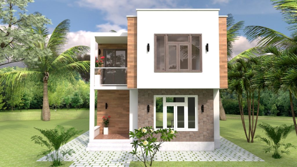 Modern House Plans 6.5x7.5m 21x25f 2 Beds - Small House Design Plan