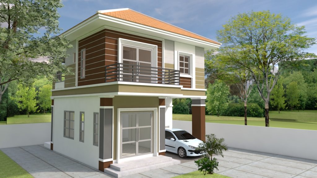 Small House Design 7x7m with 3 Beds - Small House Design Plan