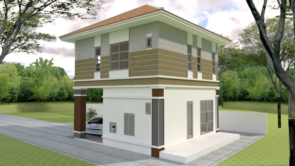 Small House Design 7x7m with 3 Beds - Small House Design Plan