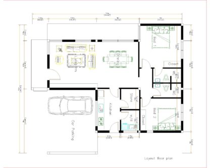 Modern House Design 12x14 Meter 40x46 Feet - Small House Design Plan