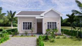 Small House Design 27x30 with 2 Beds Gable Roof - Small House Design Plan