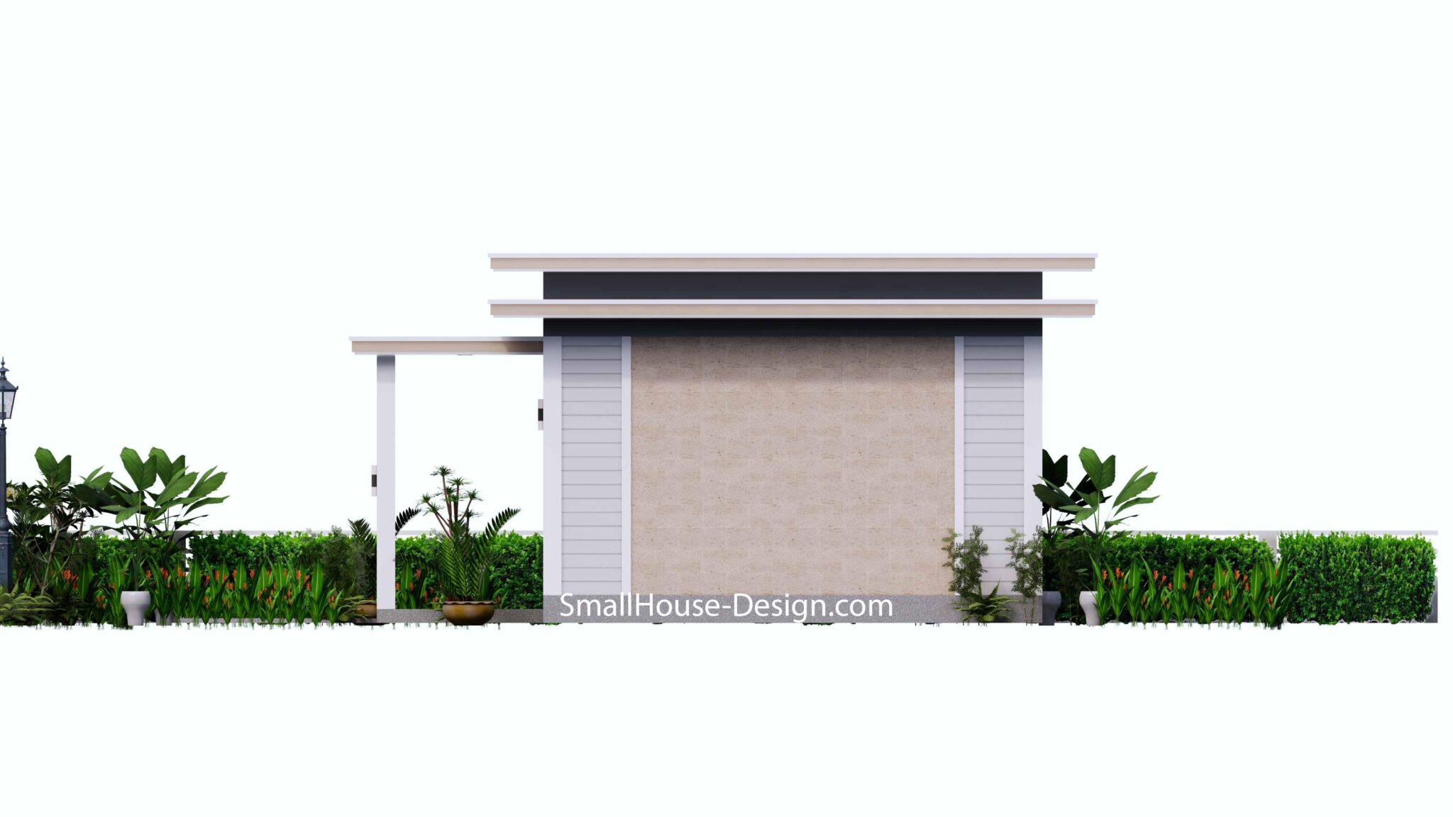 Small House Plan 7x7 with 1 Bedroom Flat Roof - Small House Design Plan