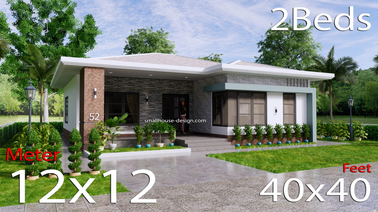 House Design Plans 12x12 Pdf Plans 2 Beds - Small House Design Plan