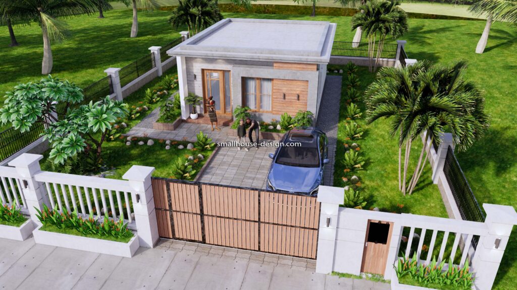 Small House Design 6x8 with 2 Beds 48 sqm 3d - Small House Design Plan