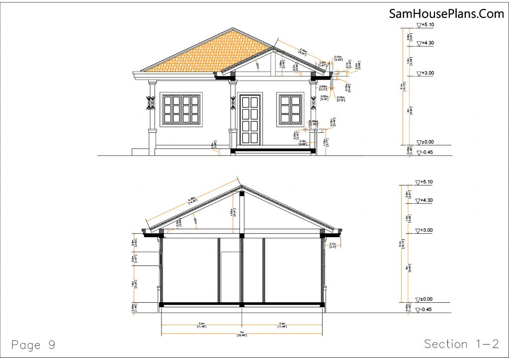 Small Home Plan 7x10 Meter 23x33 Feet Full Plan - Small House Design Plan