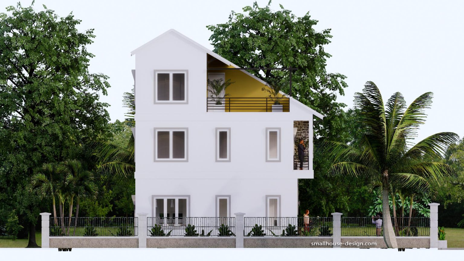 18x26 Small House Plan 3 Beds 3 Story Levels - Small House Design Plan