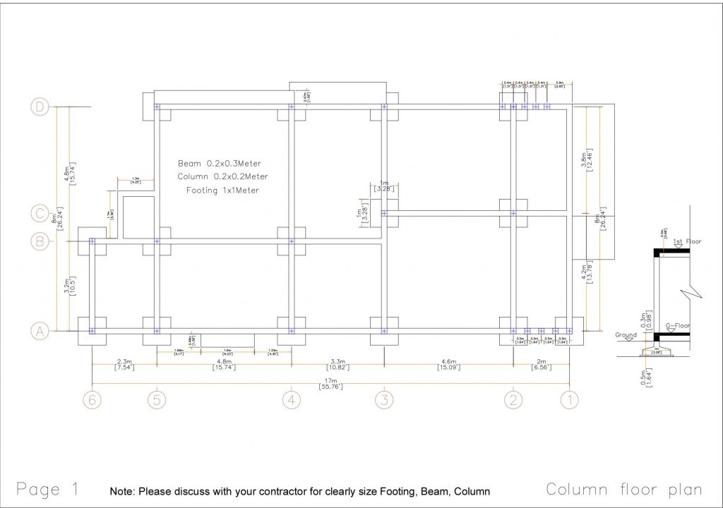 Small House Plans 27x56 Feet 8x17 Meter 3 Beds - Small House Design Plan