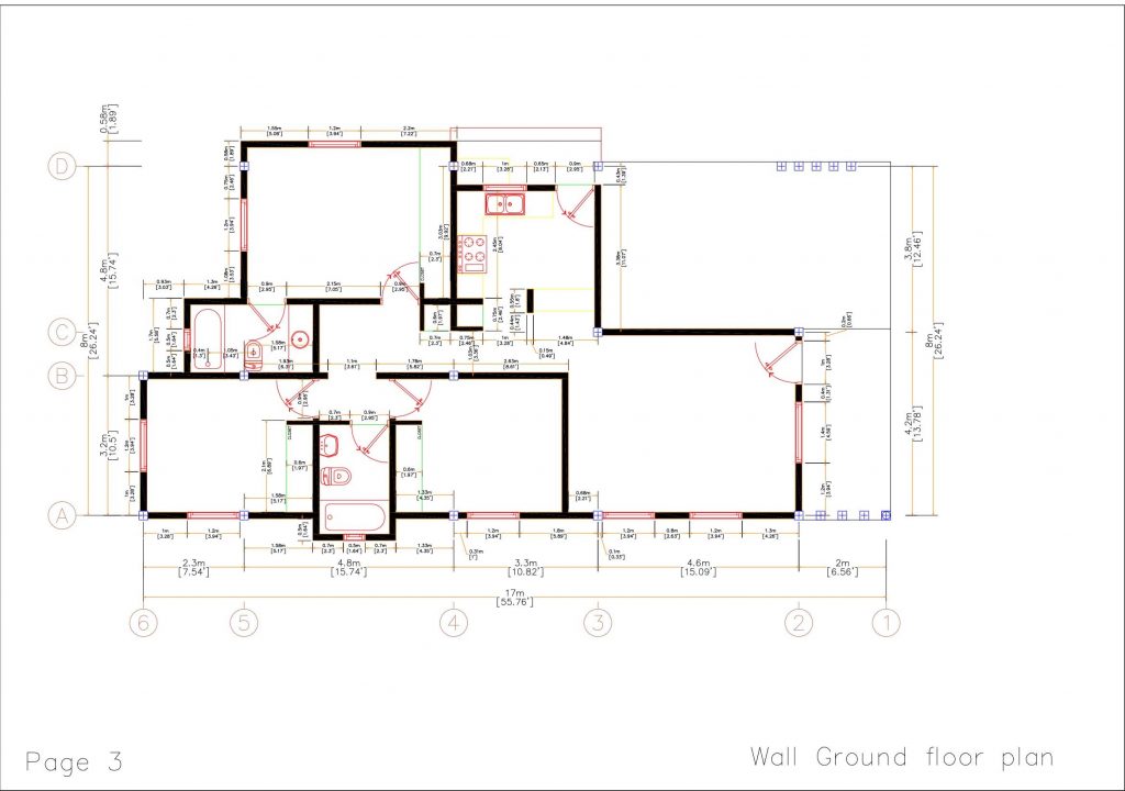 Small House Plans 27x56 Feet 8x17 Meter 3 Beds - Small House Design Plan