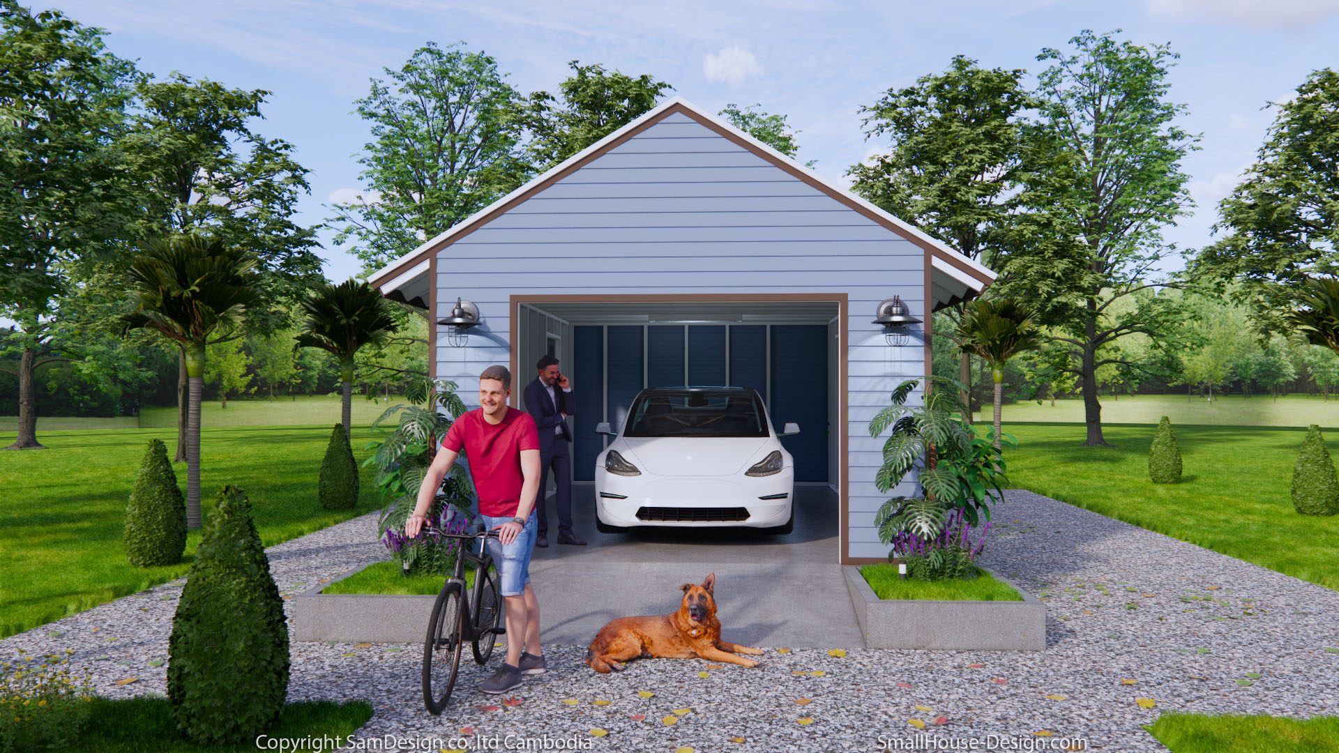 13x23 Feet 1 Car Garage 4x7 Meter Shed Plan PDF Plans - Small House ...