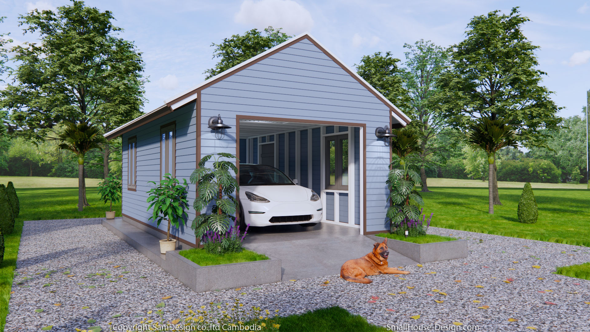 13x23 Feet 1 Car Garage 4x7 Meter Shed Plan PDF Plans - Small House ...